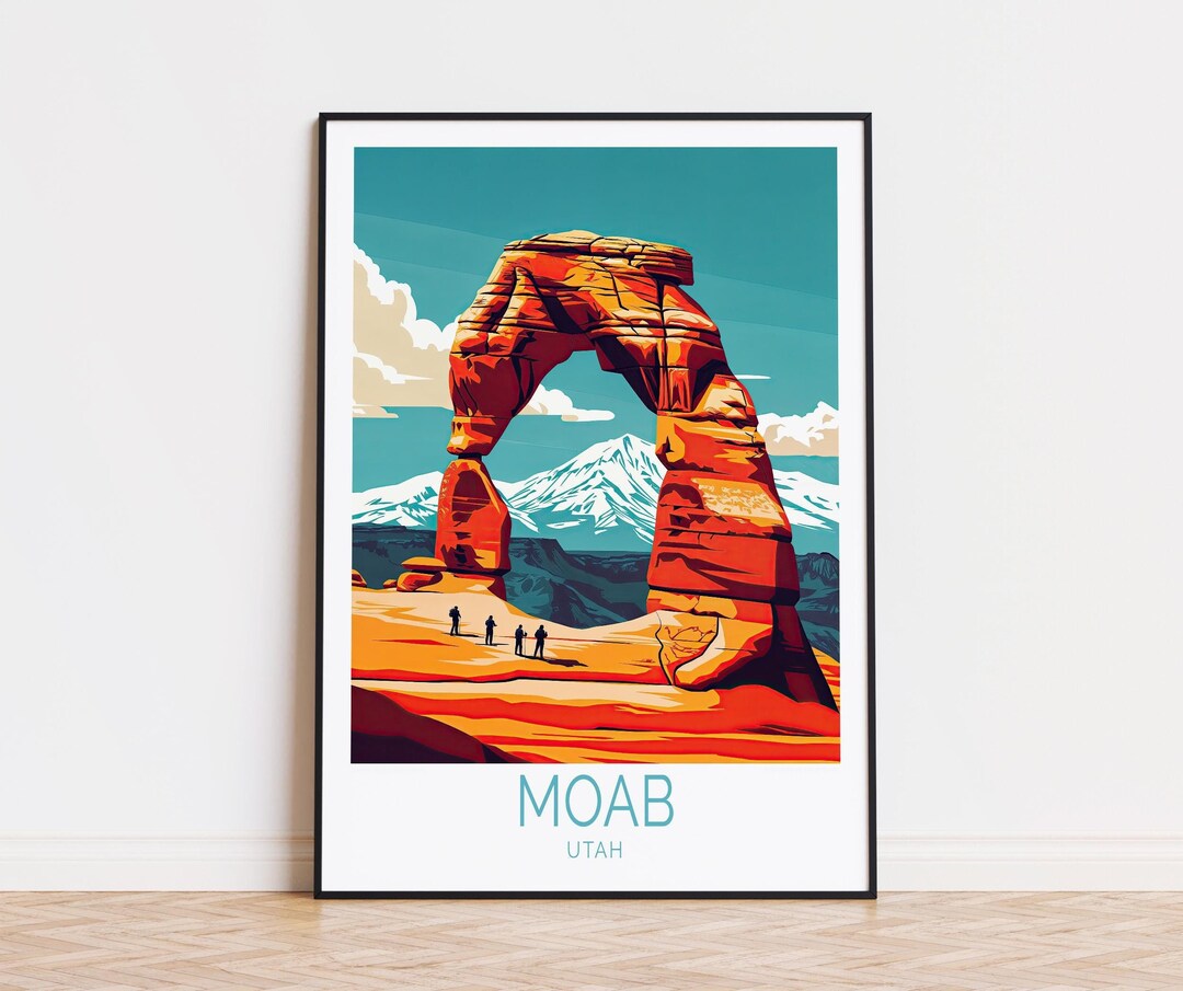 Moab Utah Travel Poster, Utah Wall Art, Arches National Park Print ...