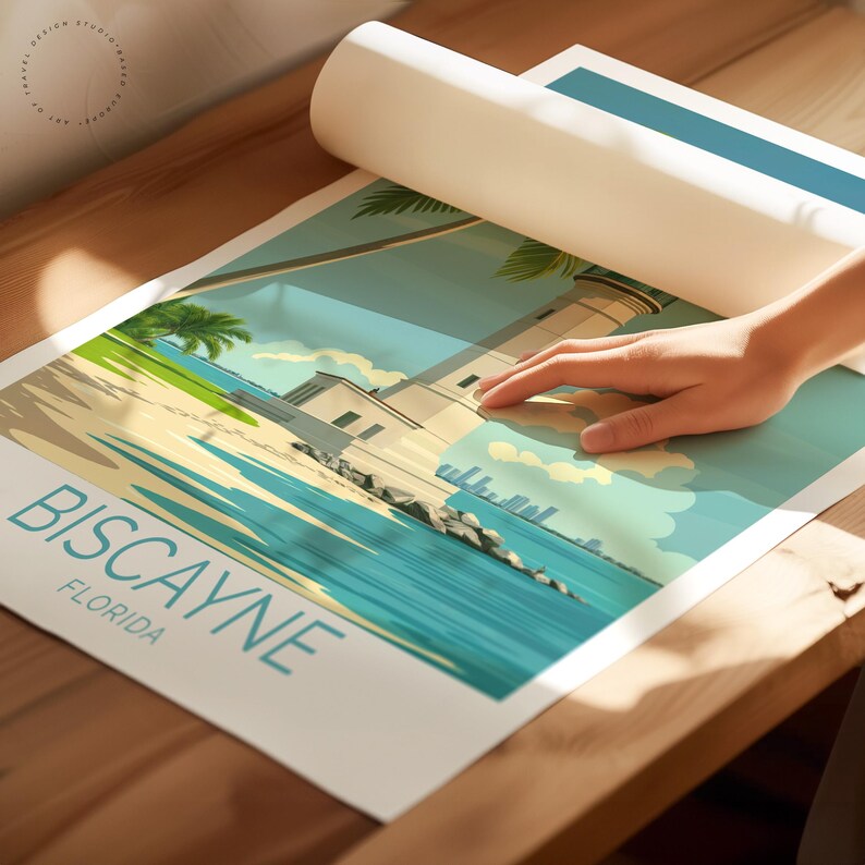 Biscayne Florida Travel Poster, Florida Wall Art, Biscayne National ...