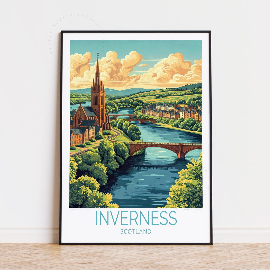 Inverness Scotland Travel Poster, Scotland Wall Art, Inverness Print ...