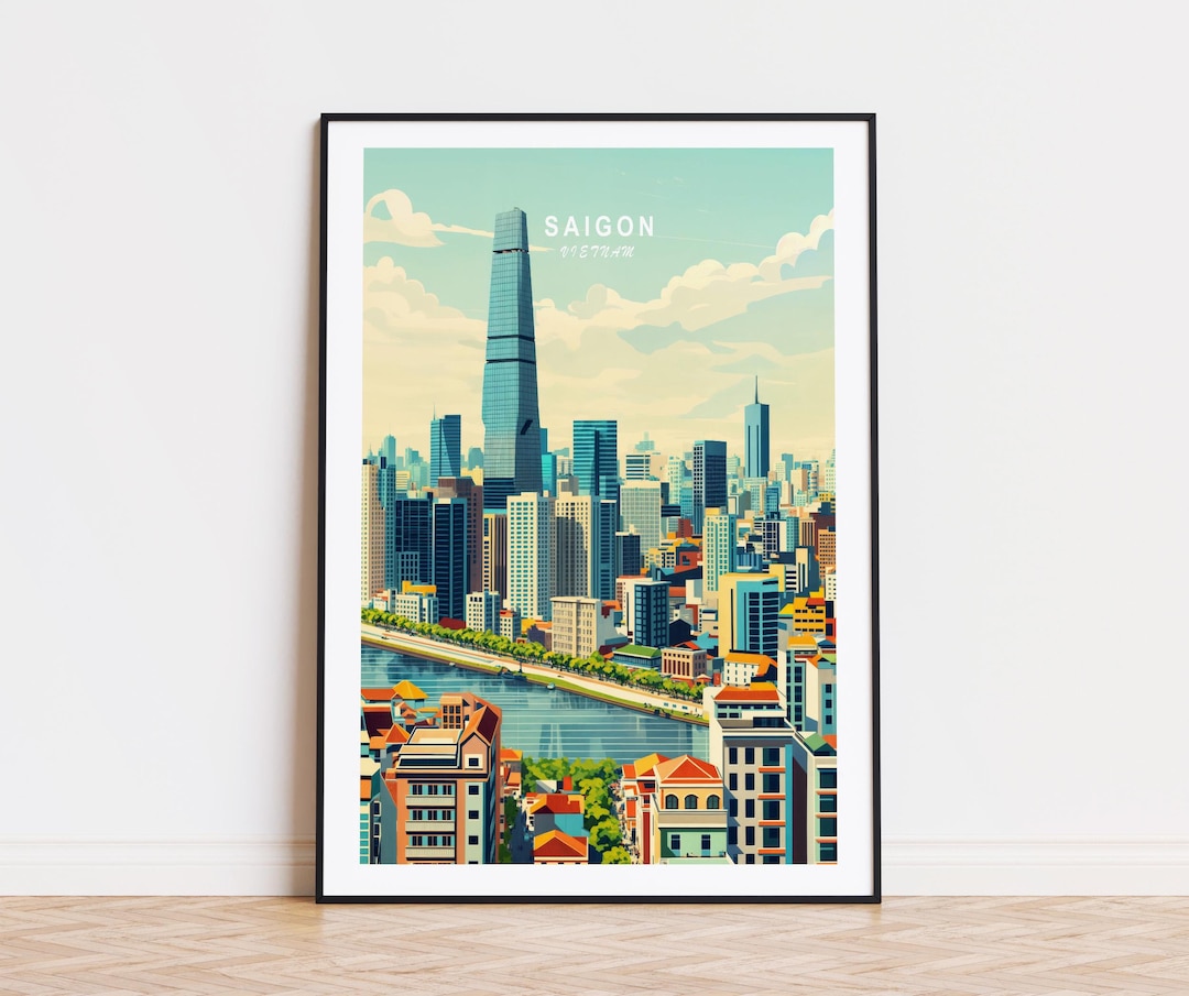 Saigon Vietnam Travel Poster, Ho Chi Minh City Wall Art, Saigon Vietnam ...
