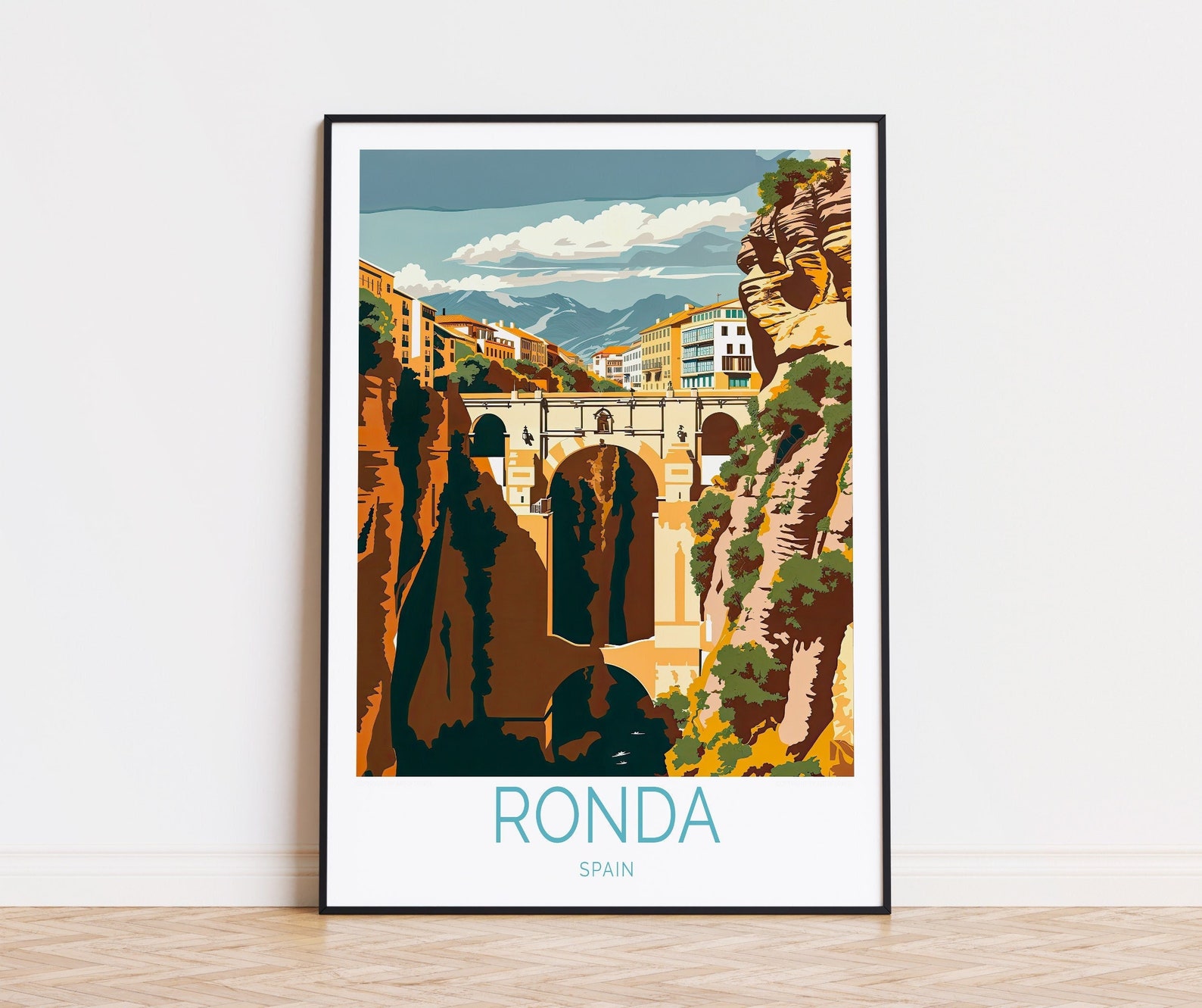 Ronda Spain Travel Poster, Spain Wall Art, City Poster, Ronda Spain ...