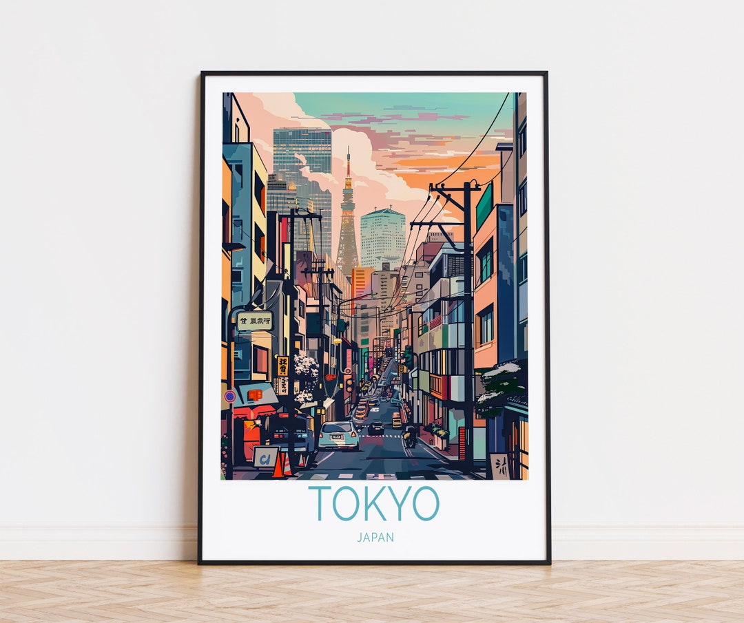 Tokyo Japan Travel Poster, Japan City Wall Art, Japanese Decor, Tokyo ...