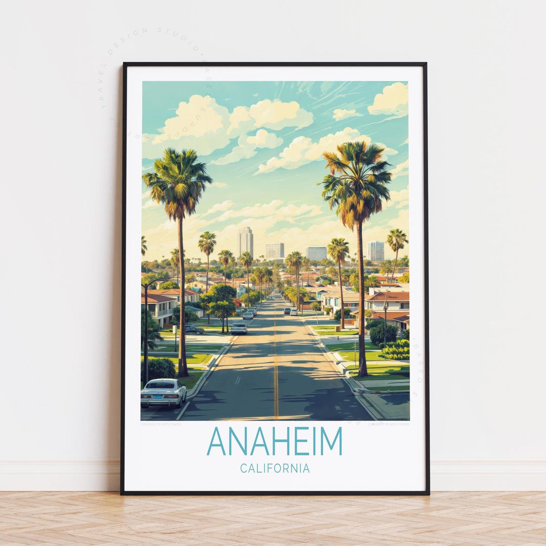 Anaheim Travel Poster, California Wall Art, Anaheim Los Angeles Print ...