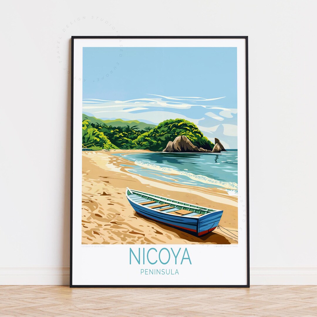 Nicoya Peninsula Travel Poster, Peninsula Wall Art, Nicoya Print, Home ...