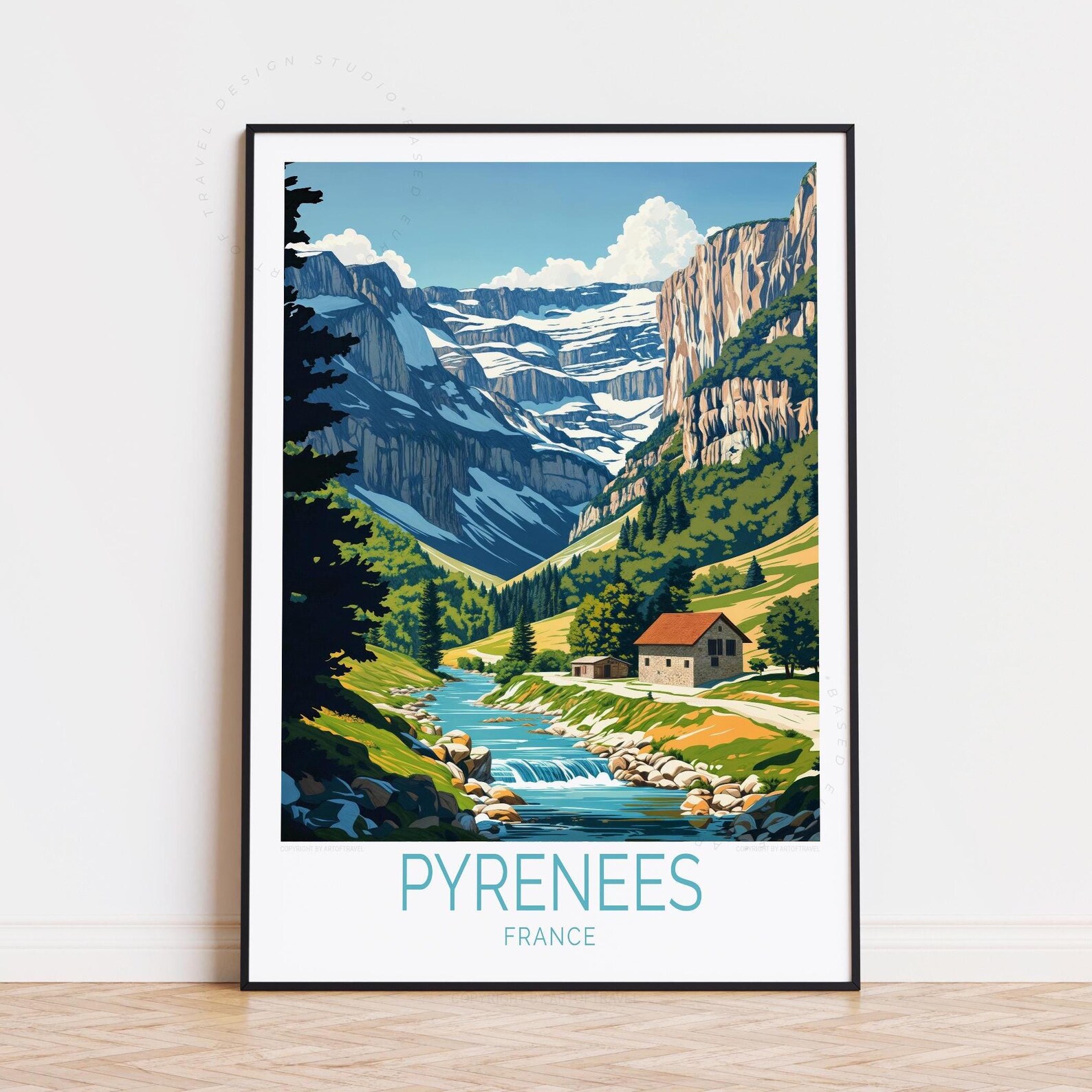 Pyrenees National Park Travel Poster, France Wall Art, Pyrenees France ...