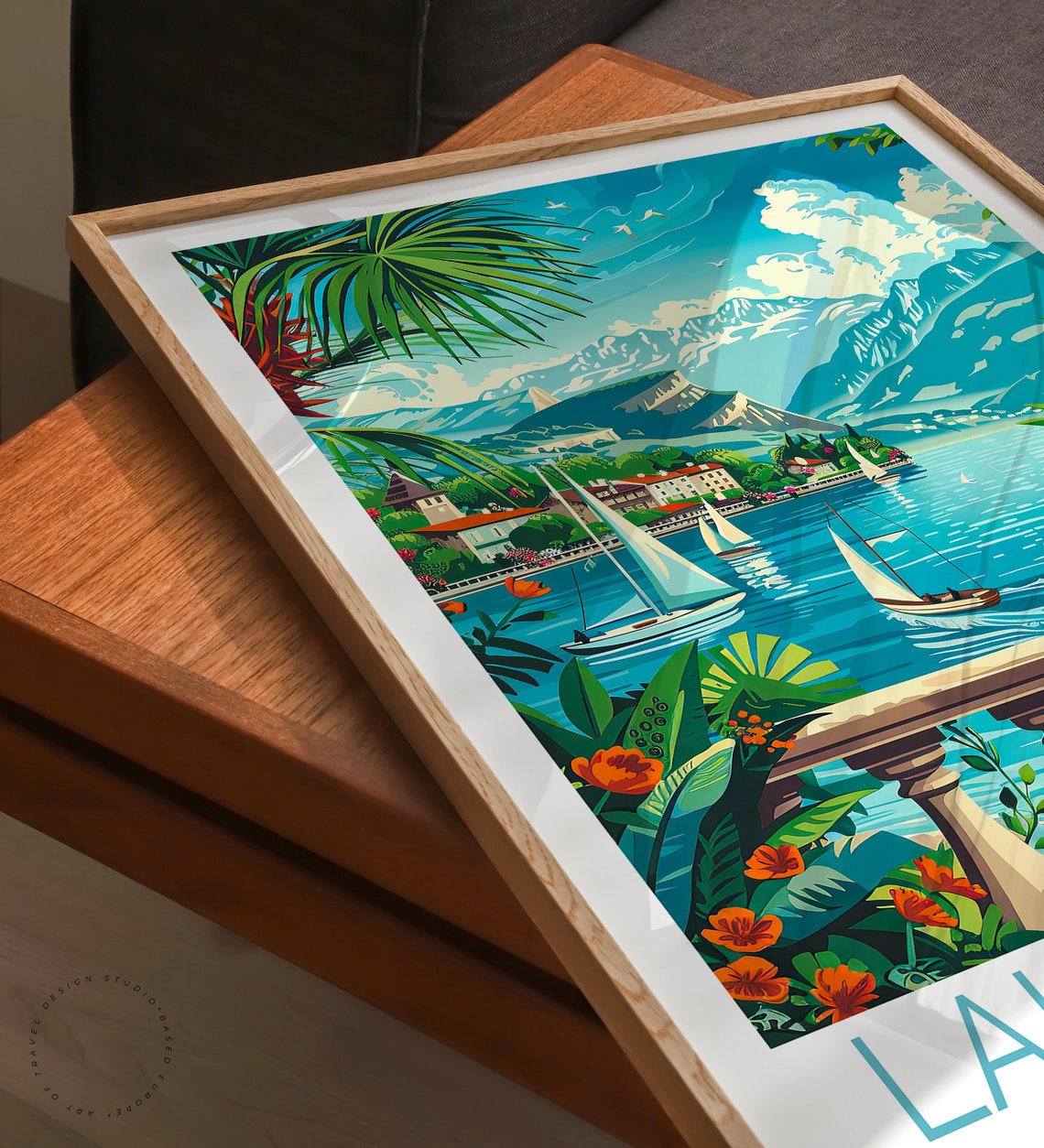 Lake Annecy Poster, France Wall Art, Lake Annecy Travel Coast Print ...