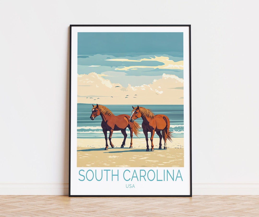 South Carolina Travel Poster, USA Wall Art, Beach Poster, South ...
