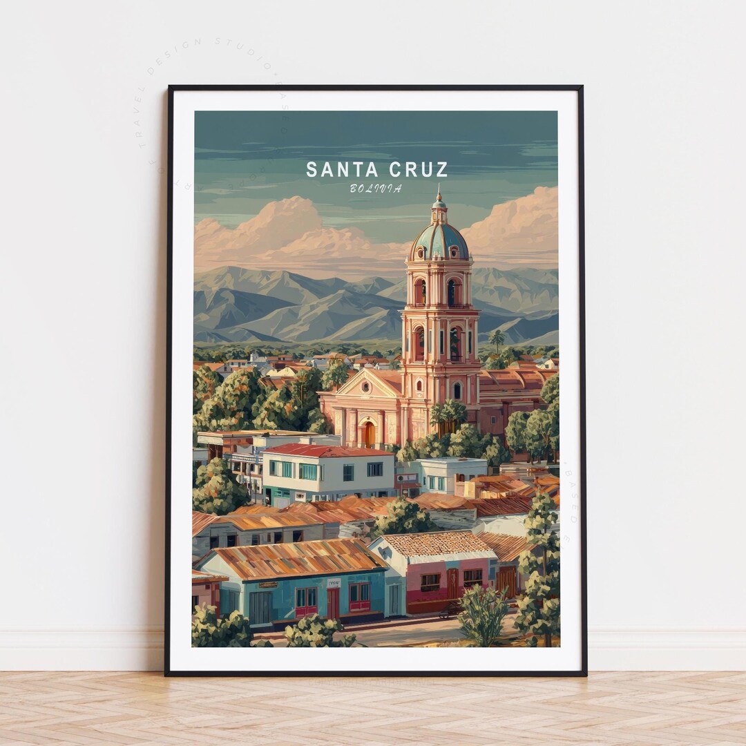 Santa Cruz Bolivia Travel Poster, Bolivia Wall Art, Santa Cruz Print ...
