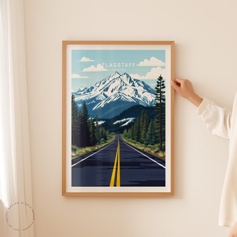 Flagstaff Travel Poster, Arizona Wall Art, Flagstaff Arizona Print ...