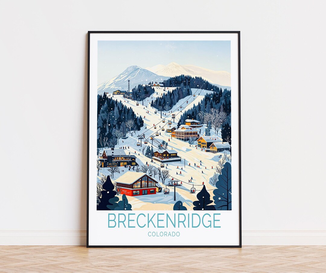 Breckenridge Colorado Travel Poster, Colorado Wall Art, Ski Resort ...