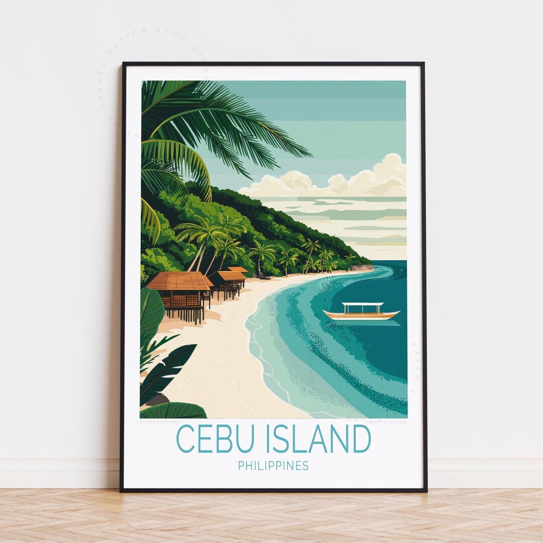 Cebu Island Indonesia Travel Poster, Indonesia Wall Art, Cebu Island ...