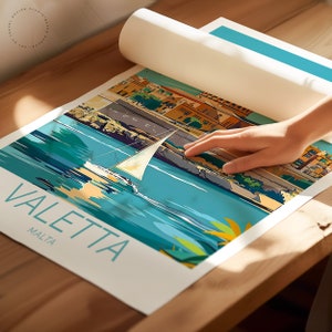 Valetta Travel Poster, Malta Wall Art, Valetta Malta Print ...