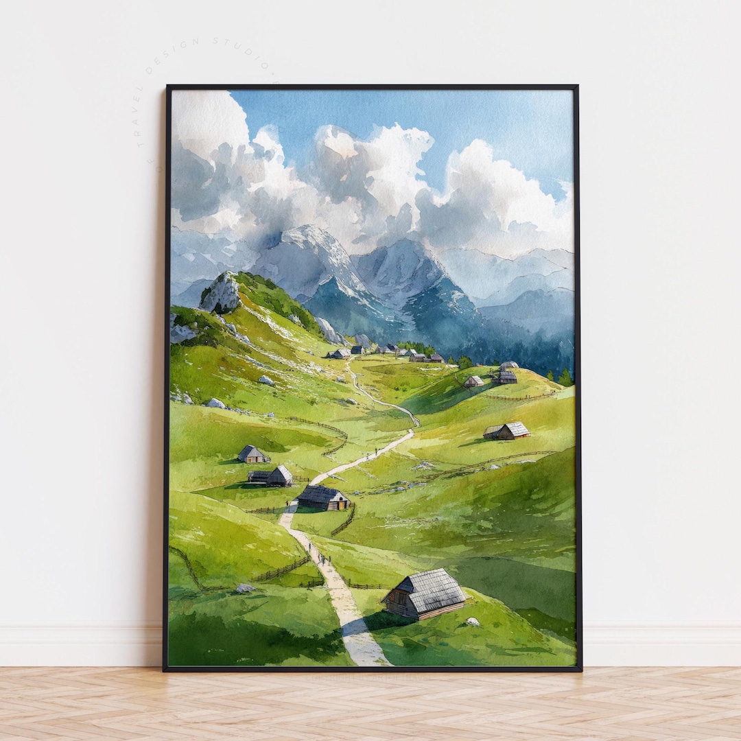 Poster de viagens de Velika Planina Eslovênia | Velika Planina Arte ...