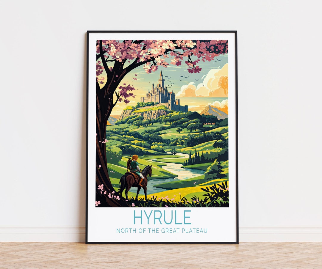 Hyrule Travel Poster, North of the Great Plateau Print, Shrines of ...