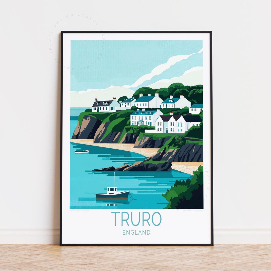 Truro England Travel Poster, England Wall Art, Truro Cornwall Print ...