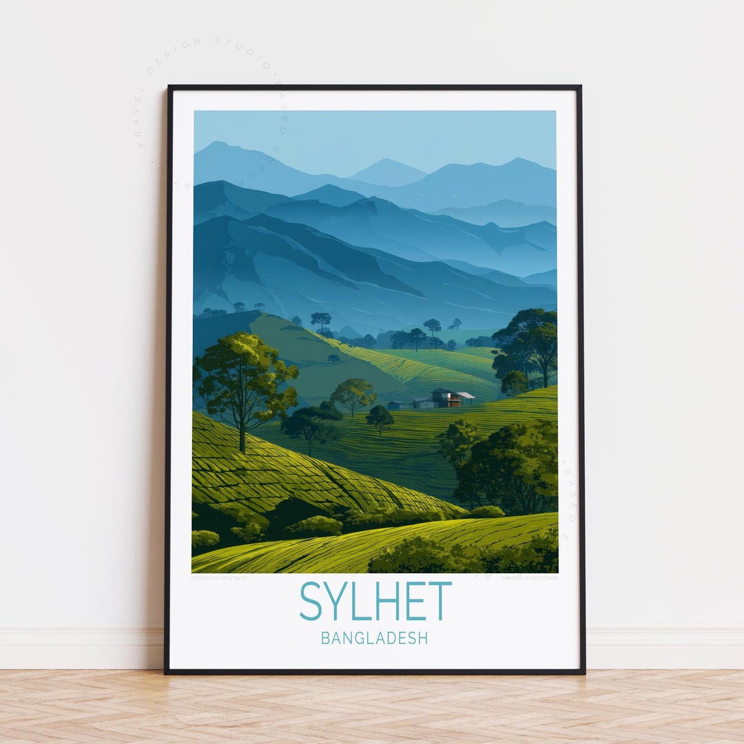 Sylhet Bangladesh Travel Poster, Bangladesh Wall Art, Sylhet Print ...