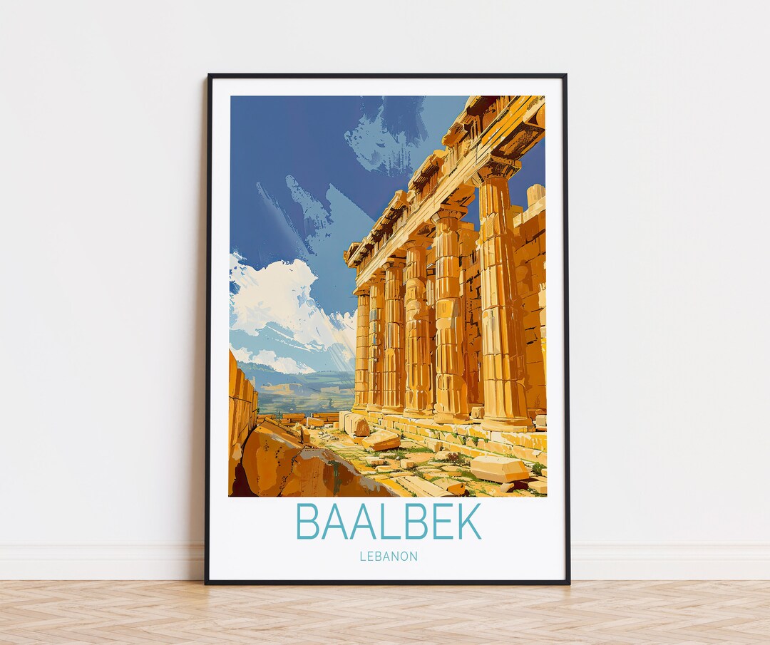 Baalbek Travel Poster, Lebanon Baalbek Wall Art, Lebanon Baalbek ...