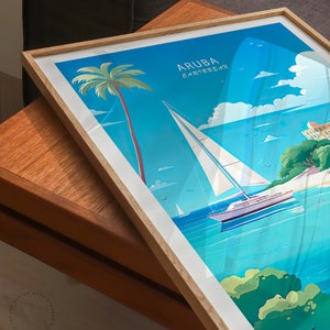 Aruba Caribbean Poster, Caribbean City Wall Art, Aruba Coast Print ...