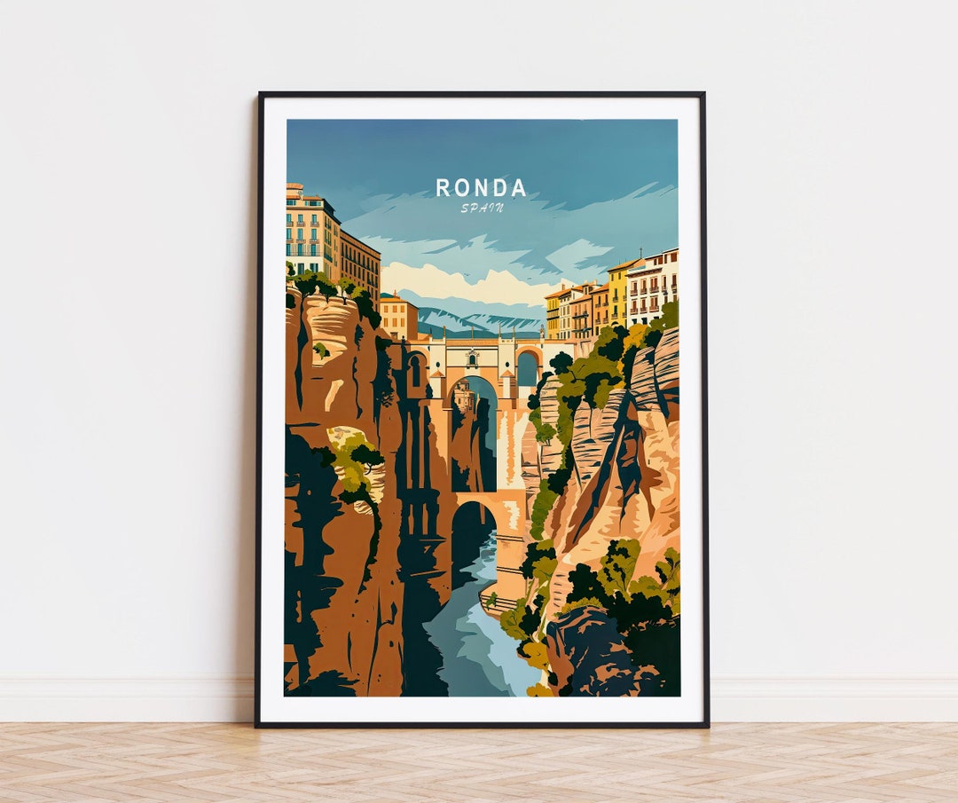 Ronda Spain Travel Poster, Spain Wall Art, Ronda Print, Travel Home ...