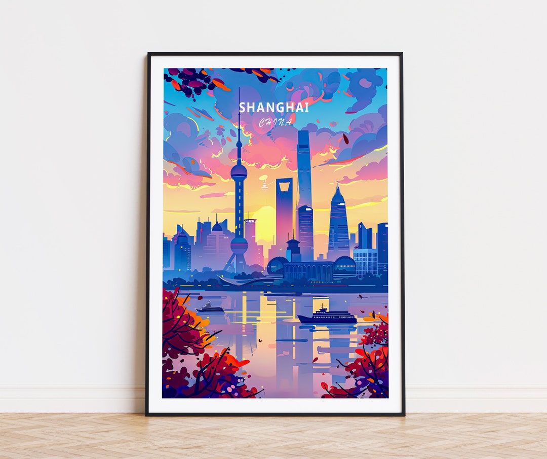 Shanghai Travel Print, China Shanghai Travel Wall Art, the Bund Poster ...