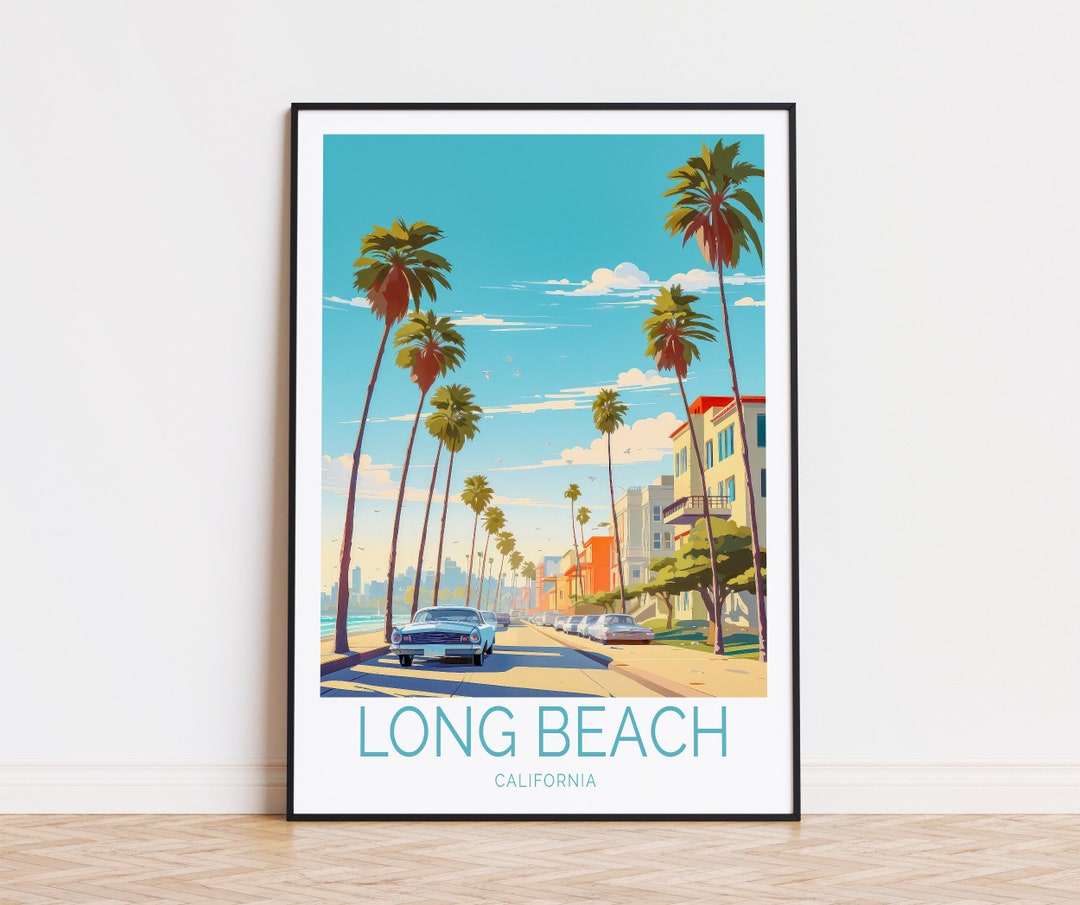 Long Beach Poster, Long Beach California Wall Art, California City ...