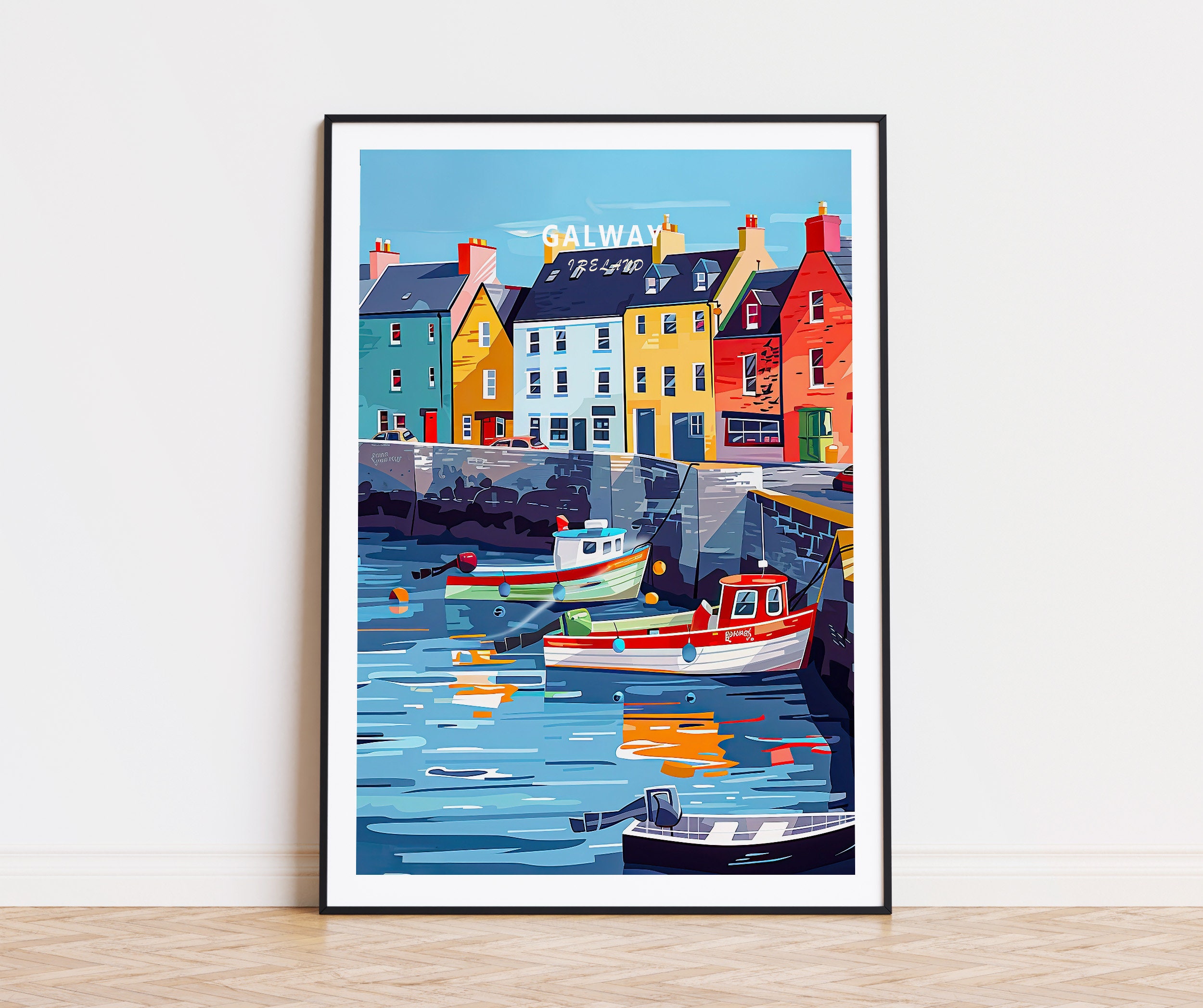 Galway Travel Poster, Ireland Wall Art, Ireland Galway Print, Custom ...