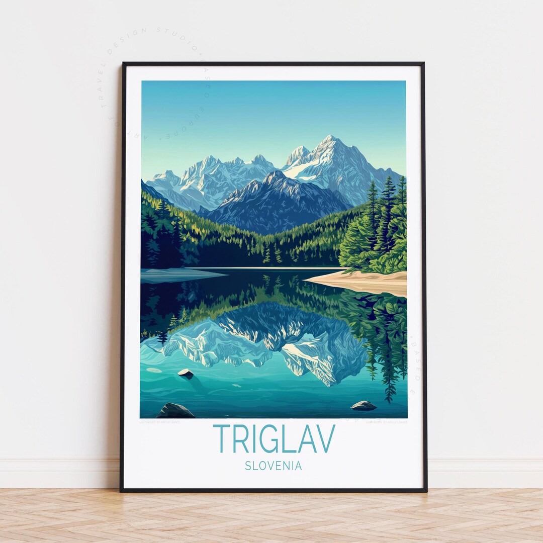 Triglav National Park Travel Poster, Slovenia Wall Art, Triglav Print ...