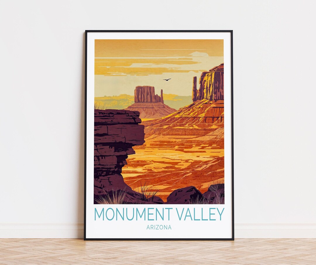 Monument Valley Travel Poster, Arizona Wall Art, Monument Valley Print ...