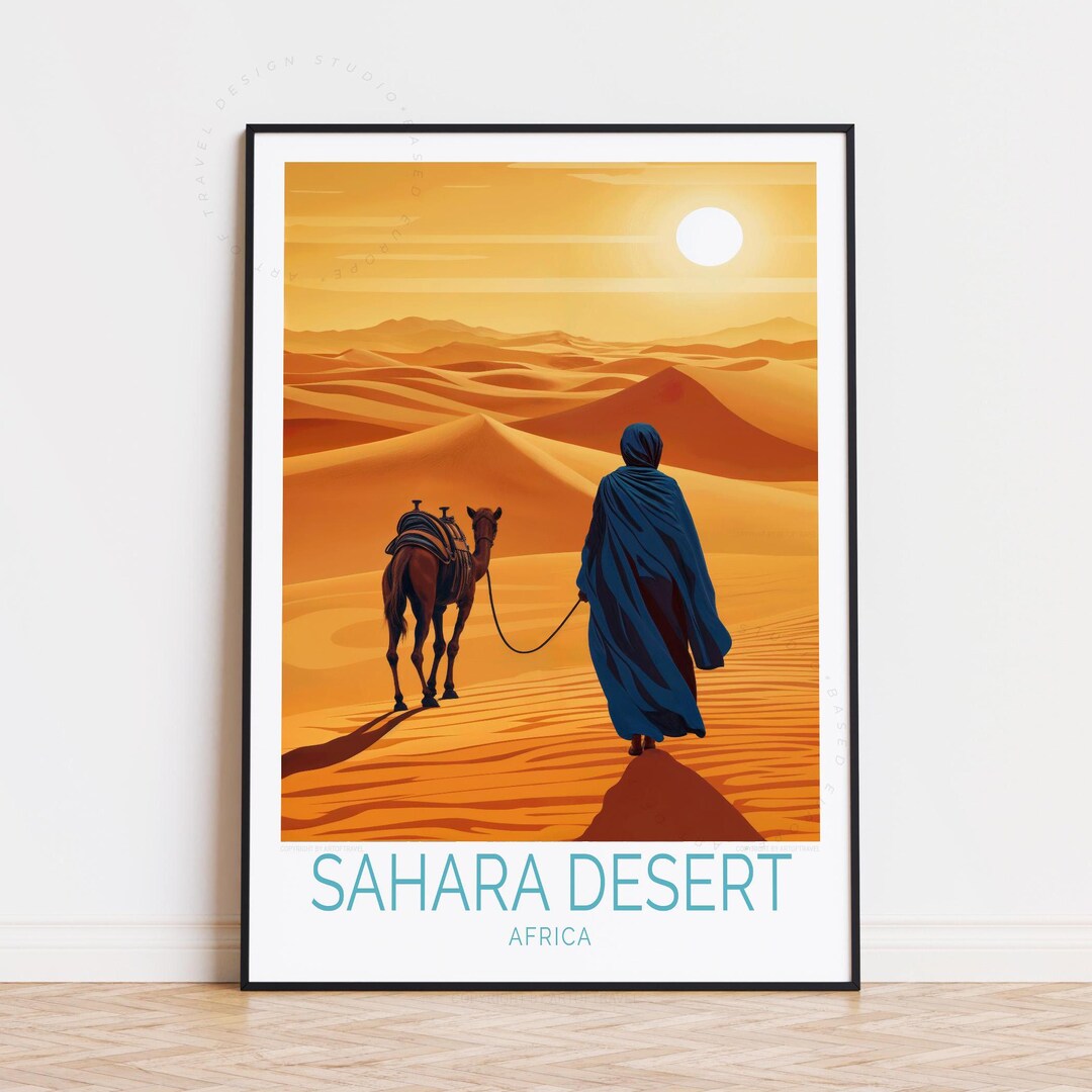 Sahara Desert Africa Travel Poster, Africa Wall Art, Sahara Desert ...