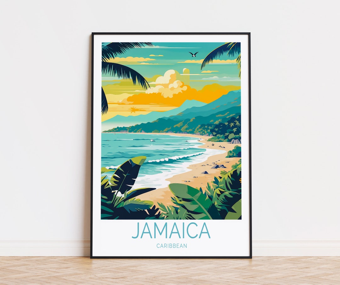 Jamaica Travel Poster, Caribbean Wall Art, City Poster, Jamaica ...
