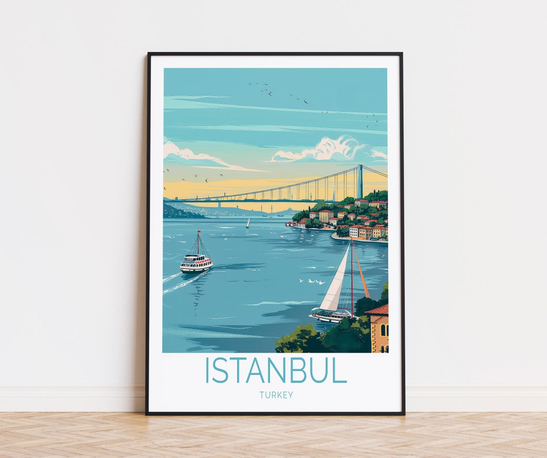 Istanbul Turkey Travel Poster, Turkey Wall Art, Historical City Poster ...