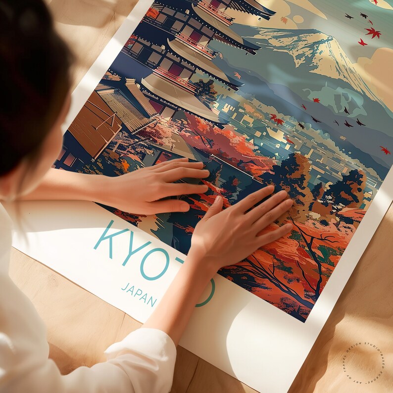 Kyoto Japan Travel Poster, Japan City Wall Decor, Kyoto Japan Fuji ...