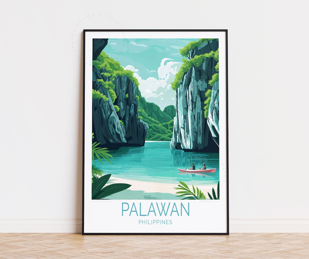 Palawan Travel Poster, Philippines Wall Art, Palawan Philippines Print ...