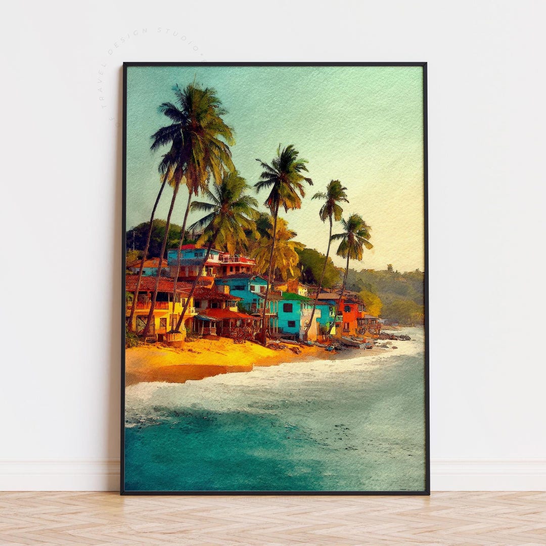 San Juan Del Sur Nicaragua Watercolor Print – Tropical Beach Houses ...