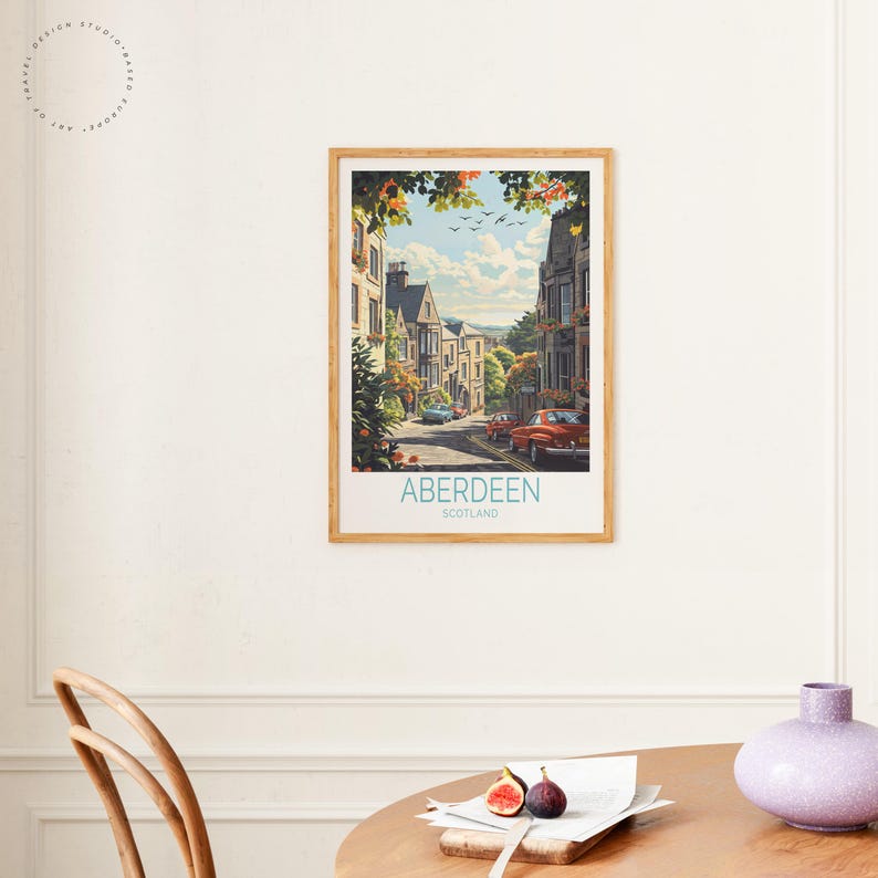 Aberdeen Scotland Travel Poster, Scotland Wall Art, Aberdeen Print ...