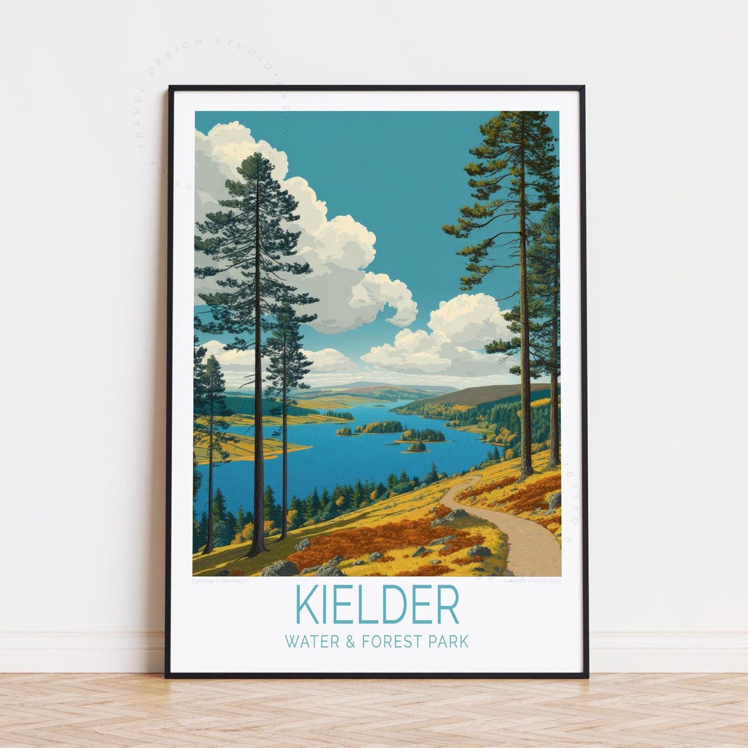 Kielder Water & Forest Park Travel Poster, England Wall Art, Kielder ...