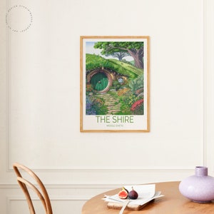 The Shire Travel Poster, Middle Earth Decor, Shire Wall Art, Middle ...