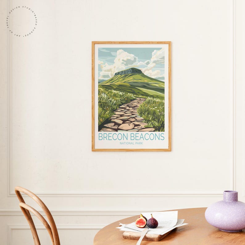 Brecon Beacons Travel Poster, Wales Wall Art, Brecon Beacons National ...