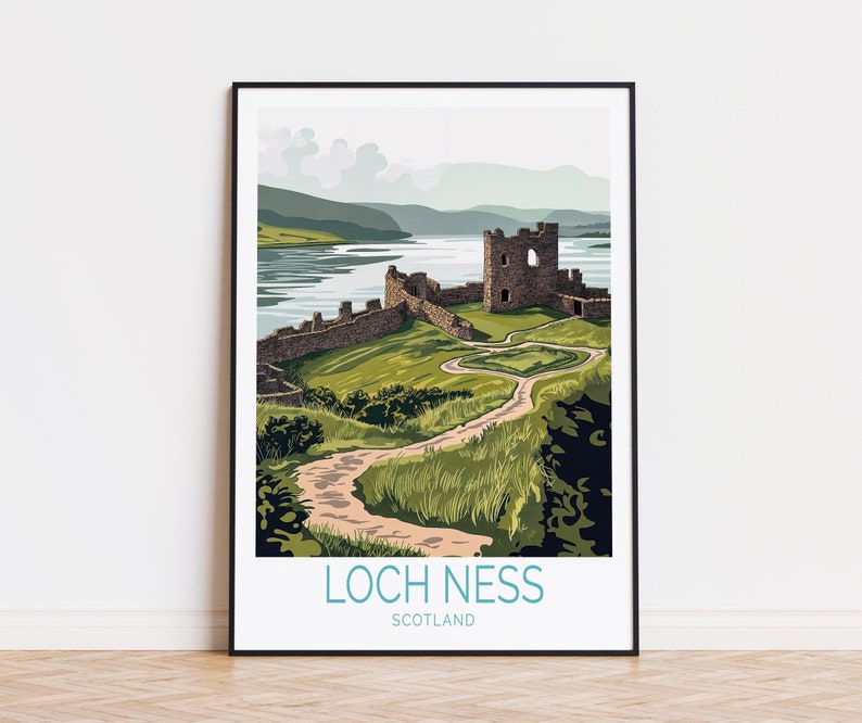 Loch Ness Scotland Travel Poster, Scotland Wall Art, Loch Ness Travel ...
