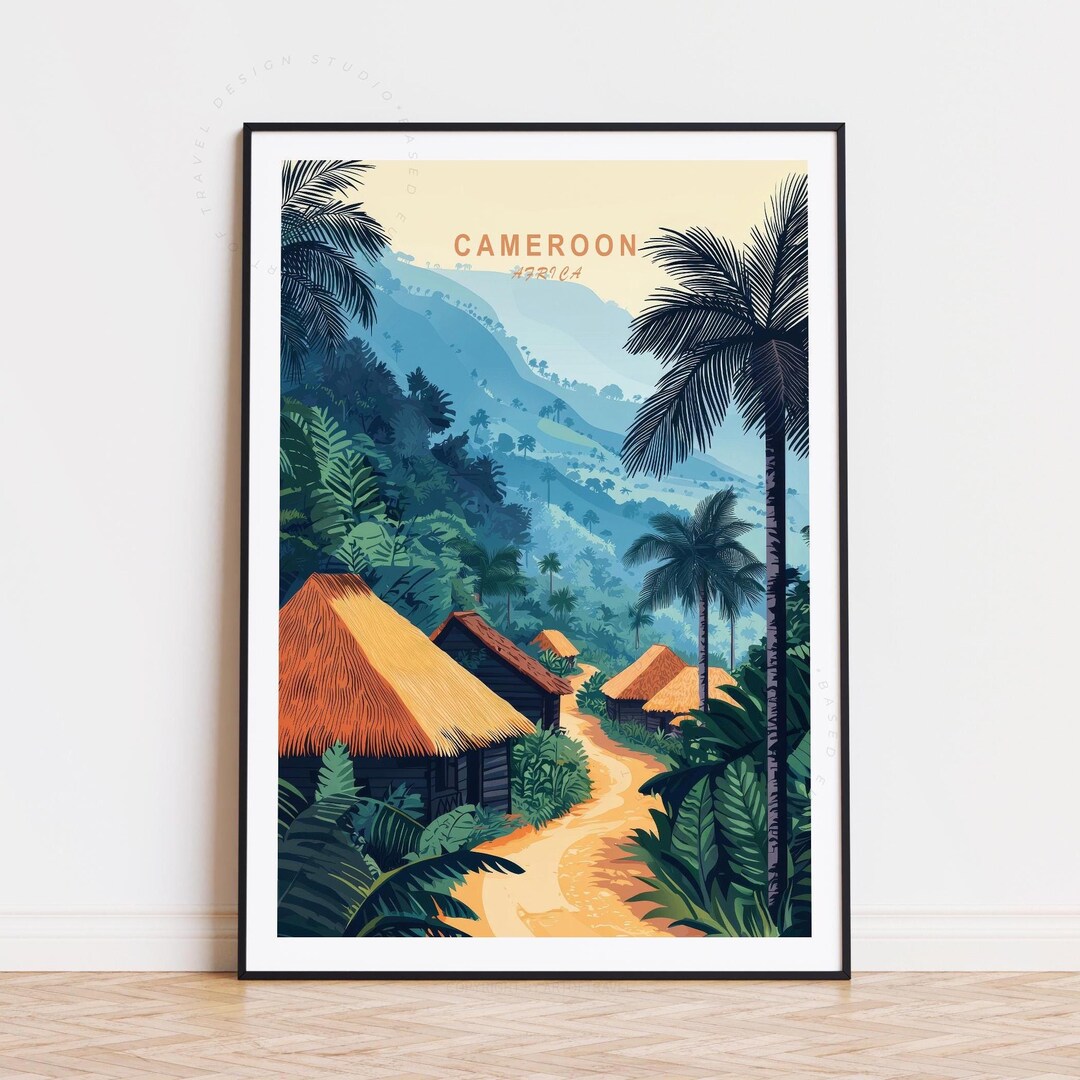 Cameroon Africa Travel Poster, Africa Wall Art, Cameroon Print ...