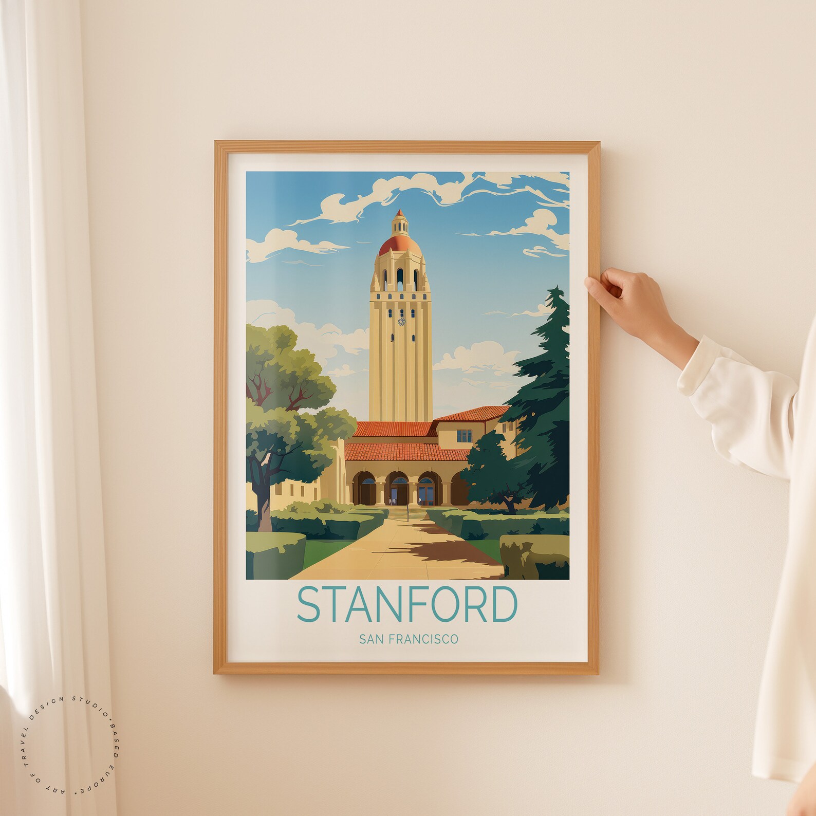 Stanford Travel Poster, San Francisco Wall Art, Stanford San Francisco ...