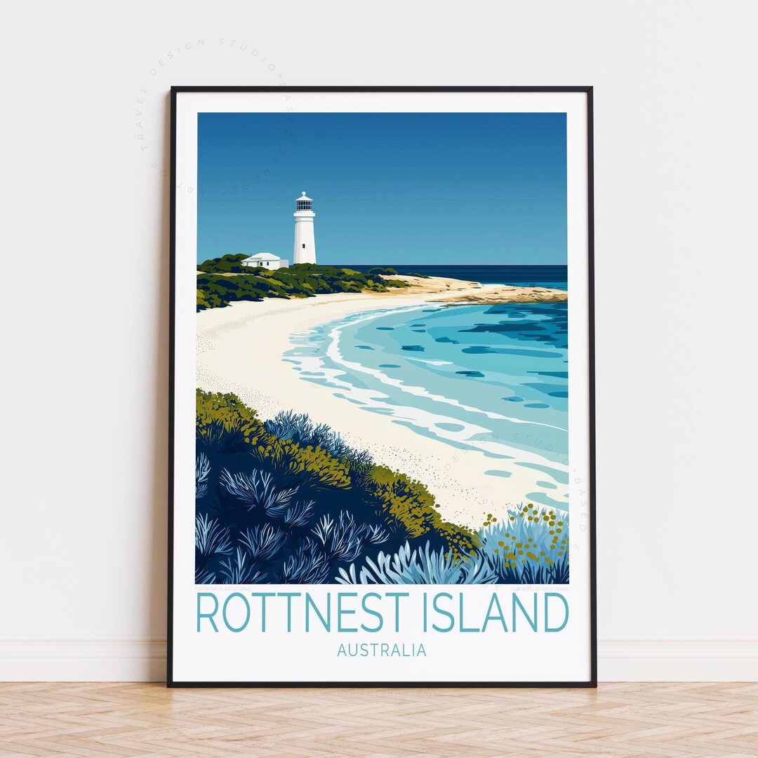 Rottnest Island Travel Poster, Australia Wall Art, Rottnest Island ...