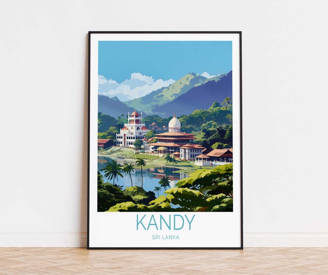 Kandy Travel Poster, Kandy Sri Lanka Wall Art, Kandy Lake Poster ...