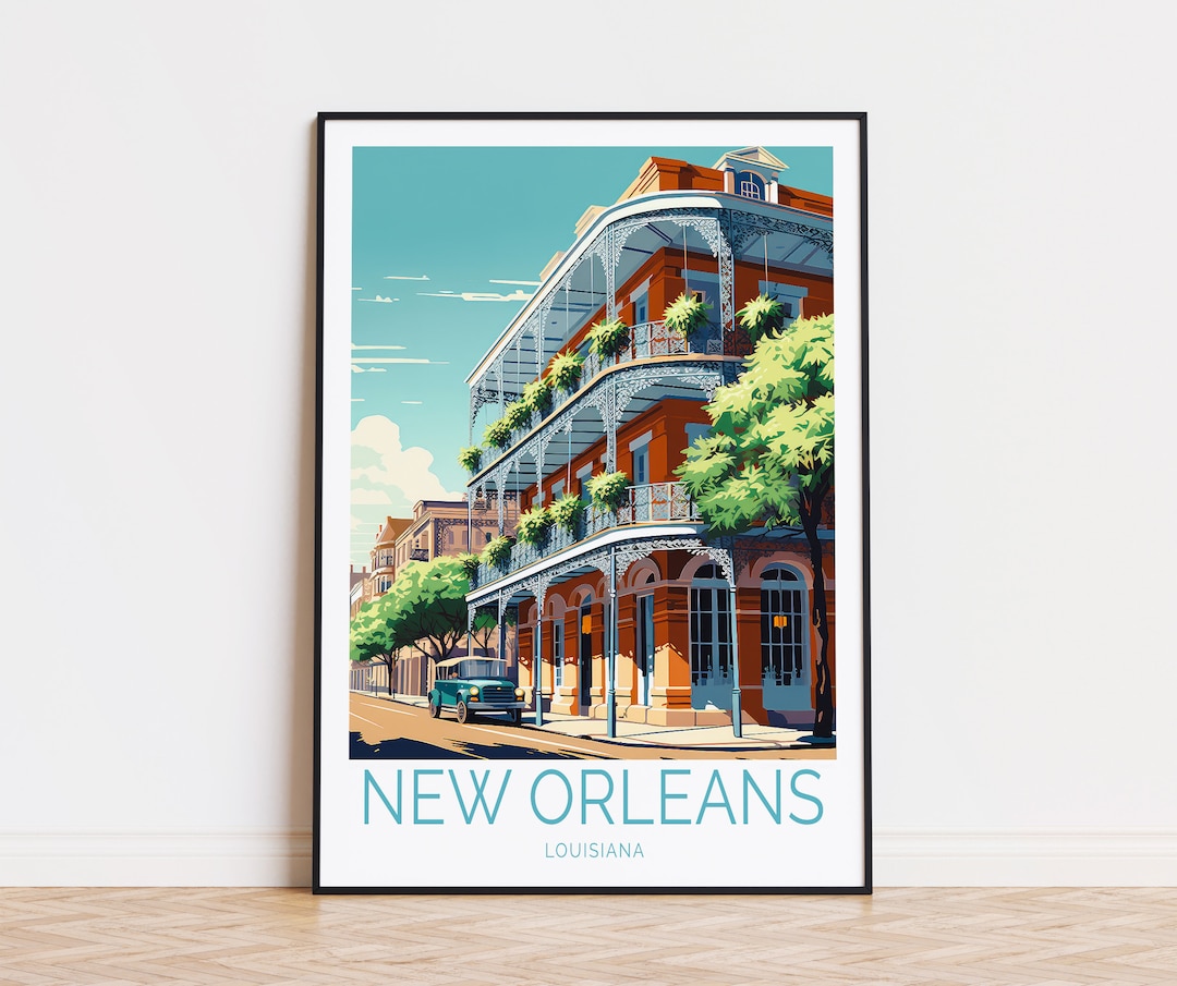 New Orleans Travel Poster, Louisiana Wall Art, New Orleans Print ...
