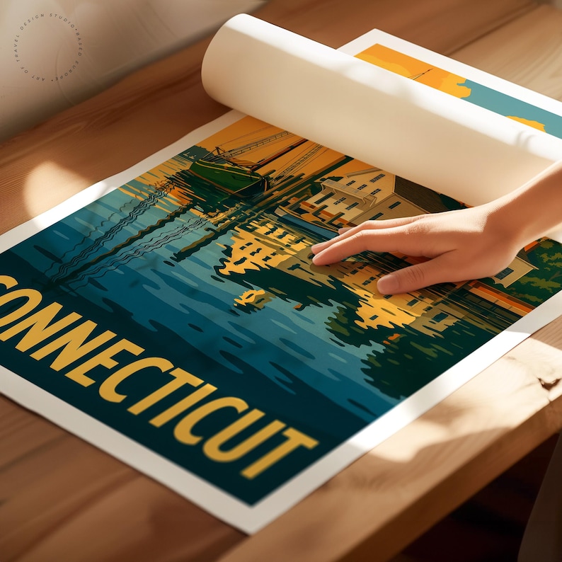 Connecticut Travel Poster, USA Wall Art, Connecticut Print, Birthday ...