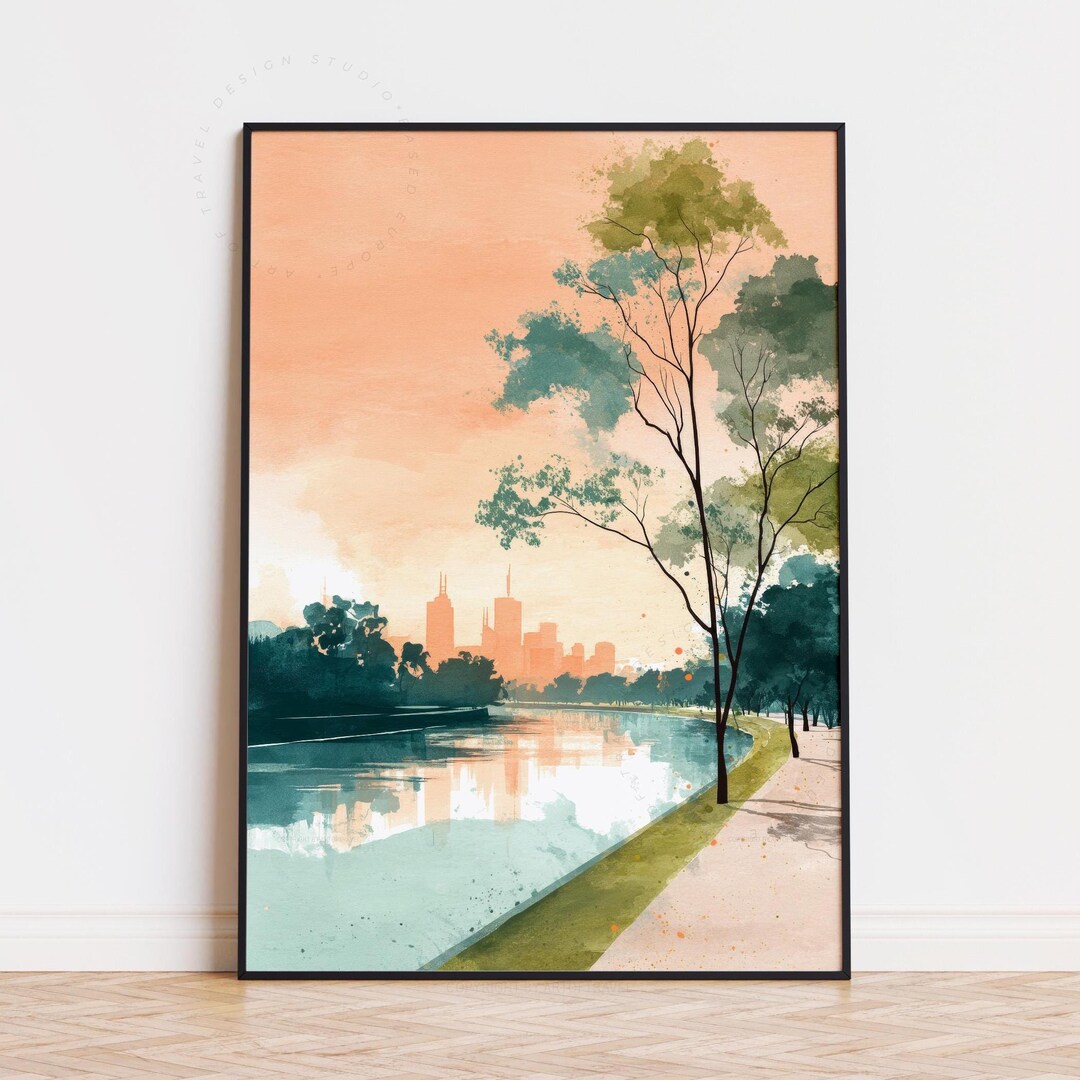 Melbourne Australia – Watercolor Travel Poster Print - Etsy