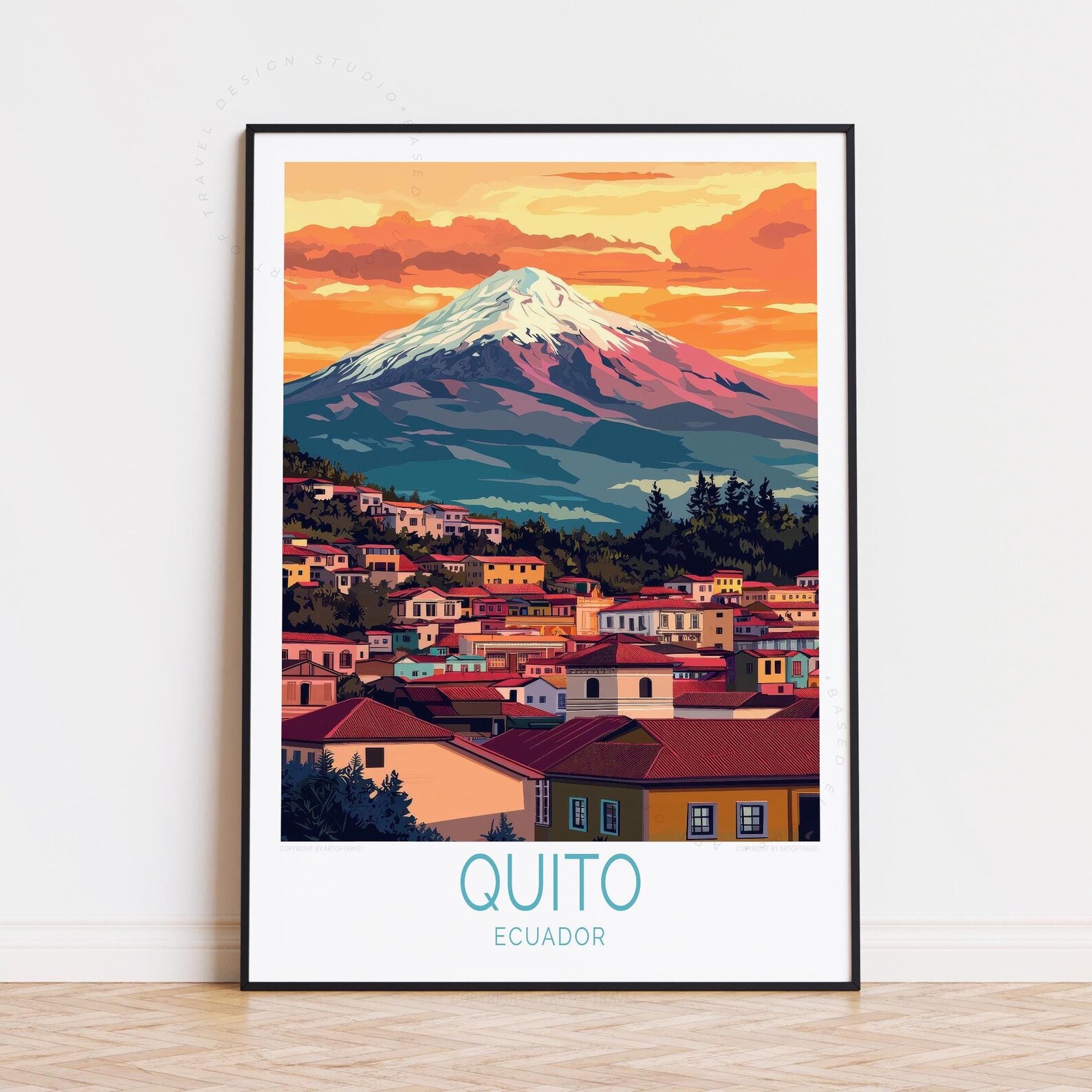Quito Ecuador Travel Poster, Ecuador Wall Art, Quito Print, Birthday ...