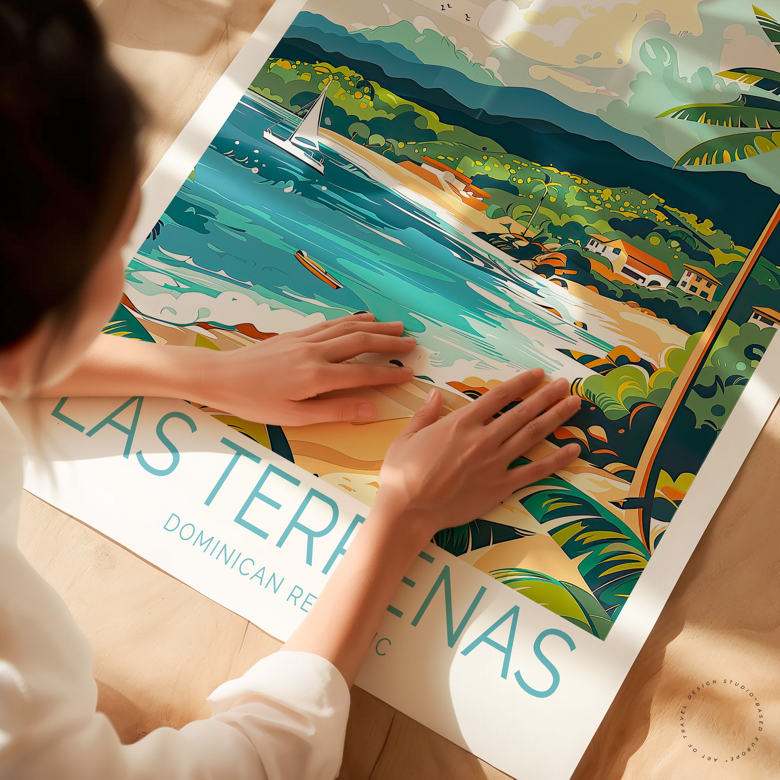 Las Terrenas Travel Poster, Dominican Republic Wall Art, Las Terrenas ...