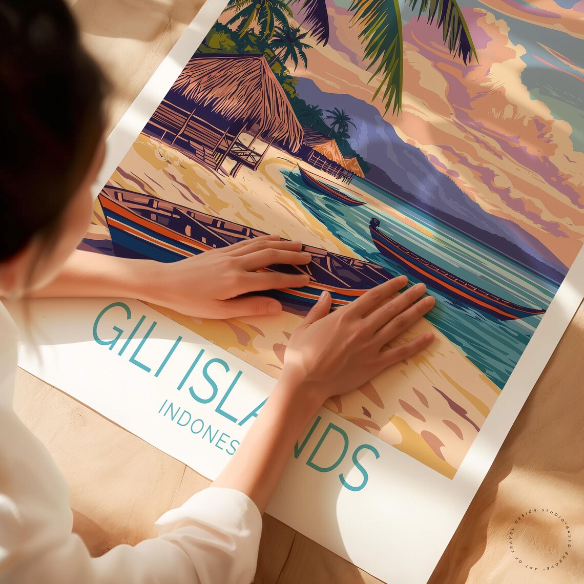 Gili Islands Indonesia Travel Poster, Indonesia Wall Art, Gili Islands ...