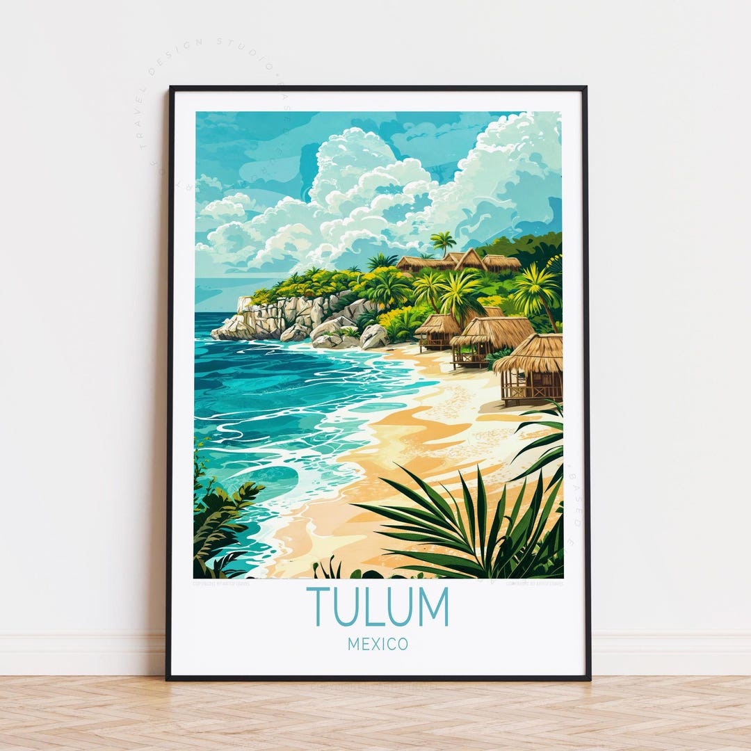Tulum Mexico Travel Poster, Mexico Wall Art, Tulum Print, Housewarming ...
